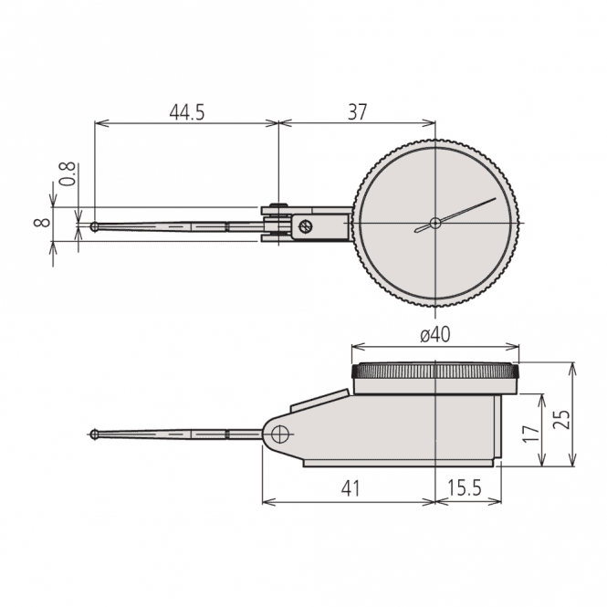 0 - 1.0mm Range (0.01mm Resolution), Metric, Dial Test Indicator (Lever ...