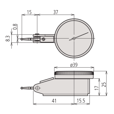 0 - 0.008" Range (0.0001" Resolution), Imperial, Dial Test Indicator ...